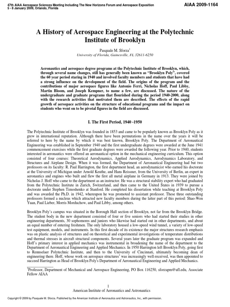 Aiaa 2009 1164 | PDF | Aerospace Engineering | Graduate School