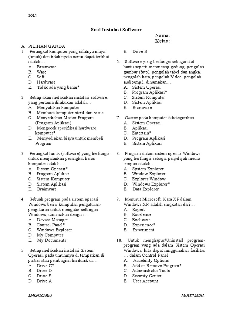 Soal Instalasi Software | PDF