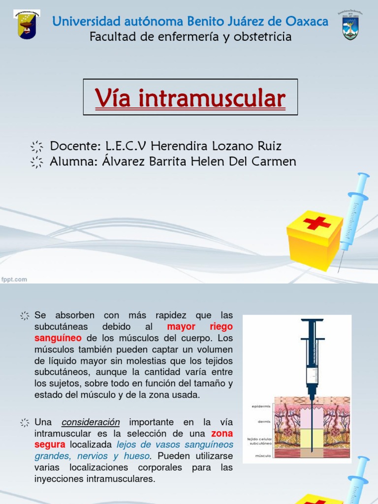 Vía Intramuscular | Inyección (medicina) | Medicamentos con receta