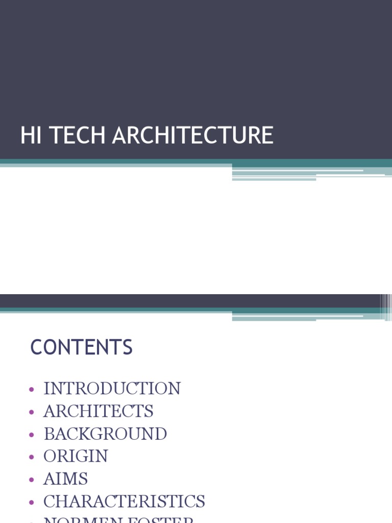 Hi Tech Architecture | PDF | Architectural Design | Architecture