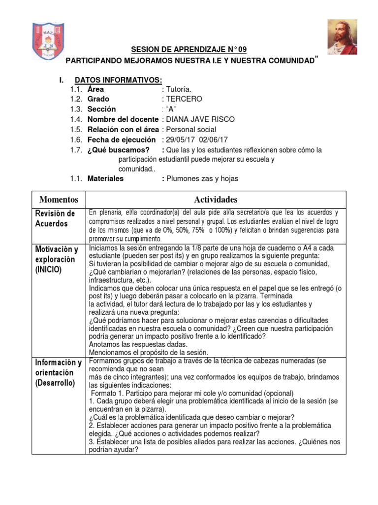 Sesion de Aprendizaje N - 9-Tutoria 3r0 | PDF | Toma de decisiones | Ciencia cognitiva