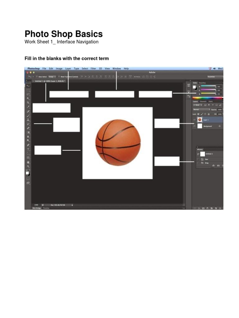 Photoshop Worksheet 1 | PDF