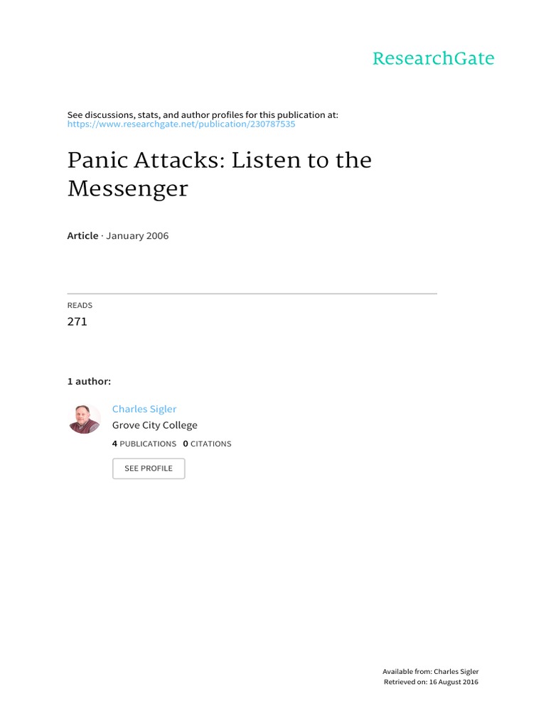 Panic Attacks PDF | PDF | Antidepressant | Panic Attack