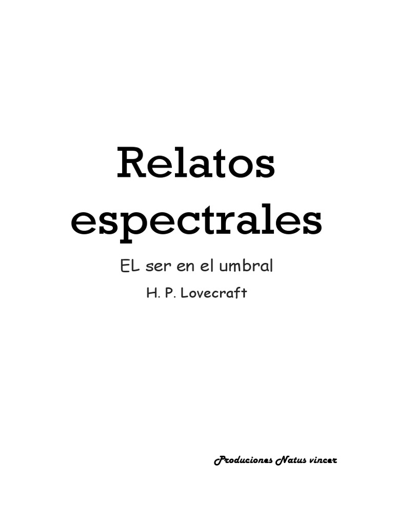 Relatos Espectrales | PDF | Ocio