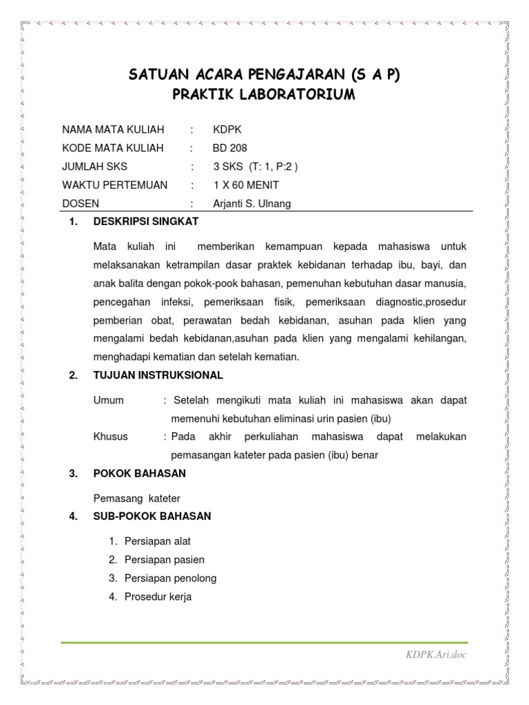 Sap Pasang Kateter | PDF