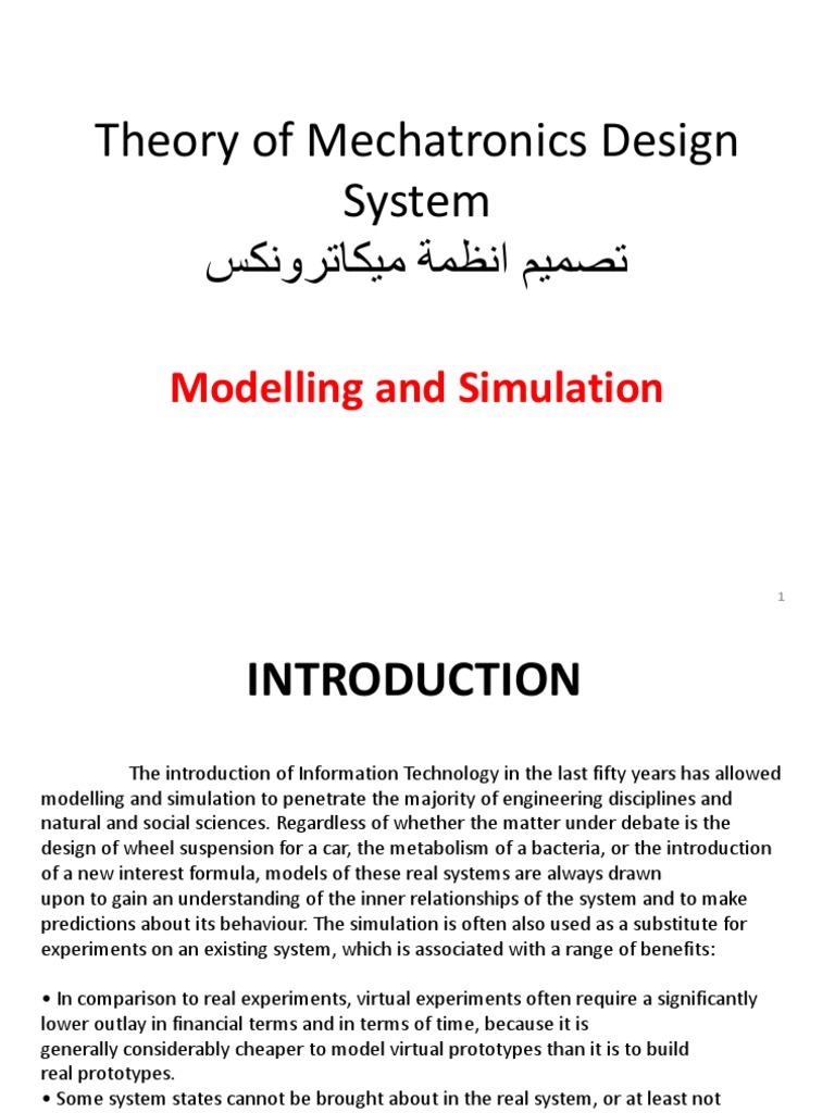 Mechatronics Design: Modeling & Simulation | PDF | Acceleration | Force