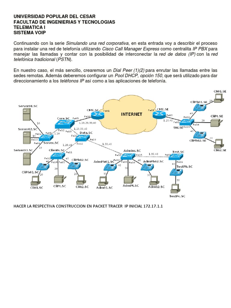 Laboratorio Voip Packet Tracer | PDF | Router (Computing) | Network Switch