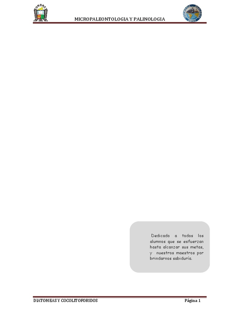 Cocolitoforidos y Diatomeas g6 | PDF | Algas | Fósil