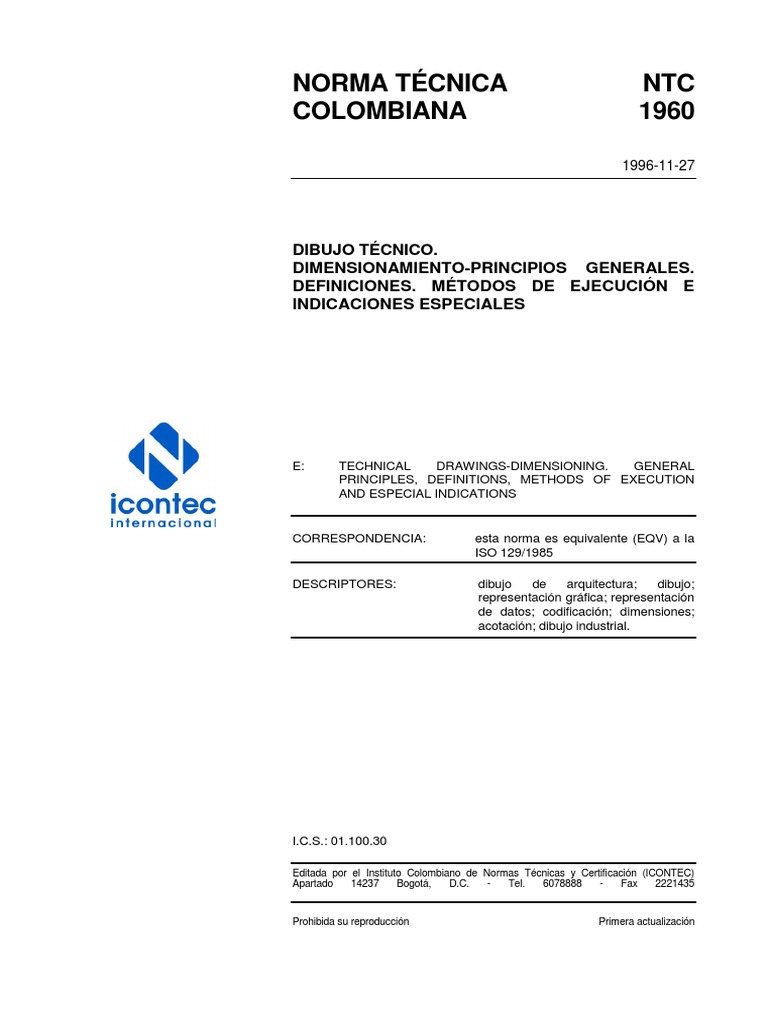 NTC1960 PDF | PDF | Dimensión | Dibujo