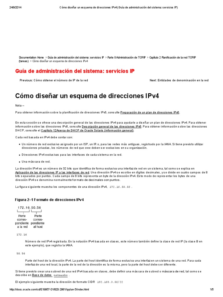 Cómo Diseñar Un Esquema de Direcciones IPv4 (Guía de Administración Del Sistema - Servicios IP ...