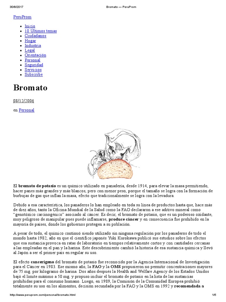 Bromato - PeruProm | PDF | Panes | Cáncer
