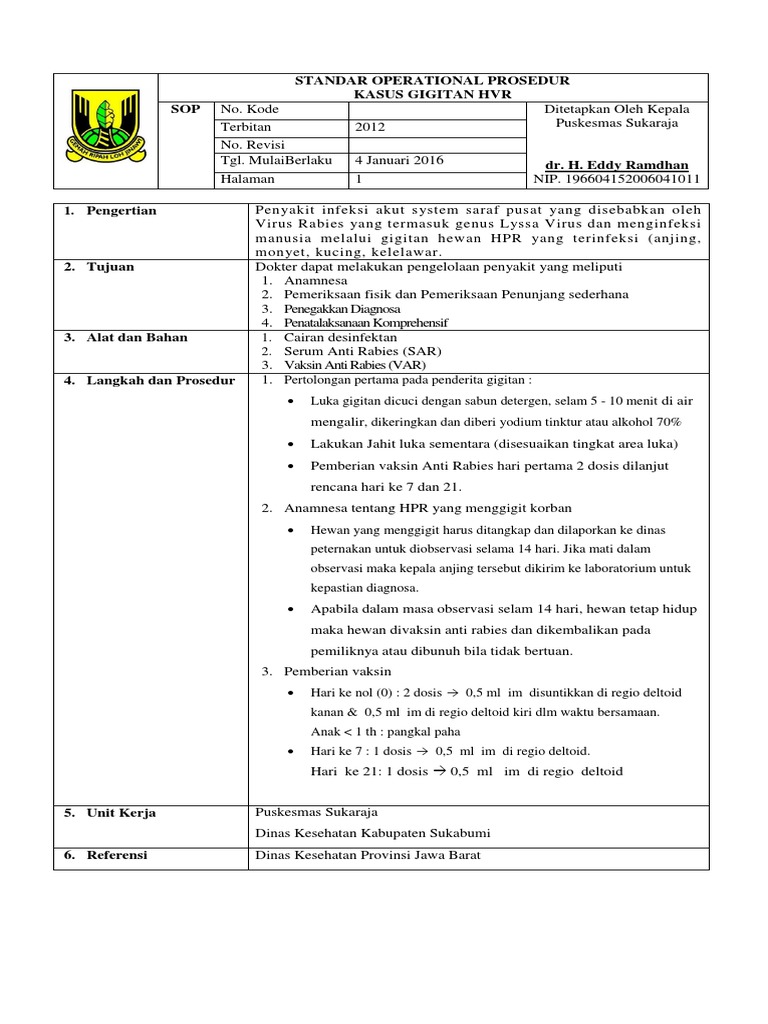 SOP Rabies | PDF