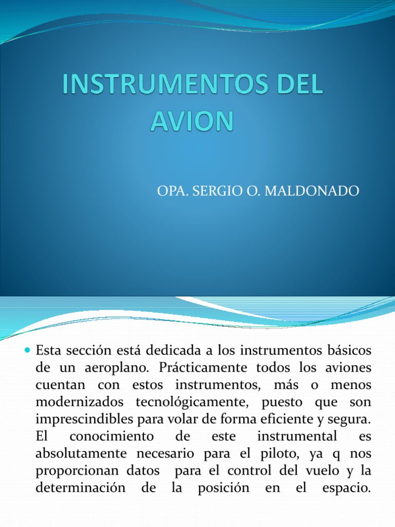 Instrumentos Del Avion Presentacion | PDF | Giroscopio | Avión