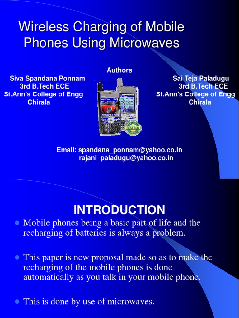 1-Wireless Charging of Mobile Phones | PDF | Microwave | Rectifier