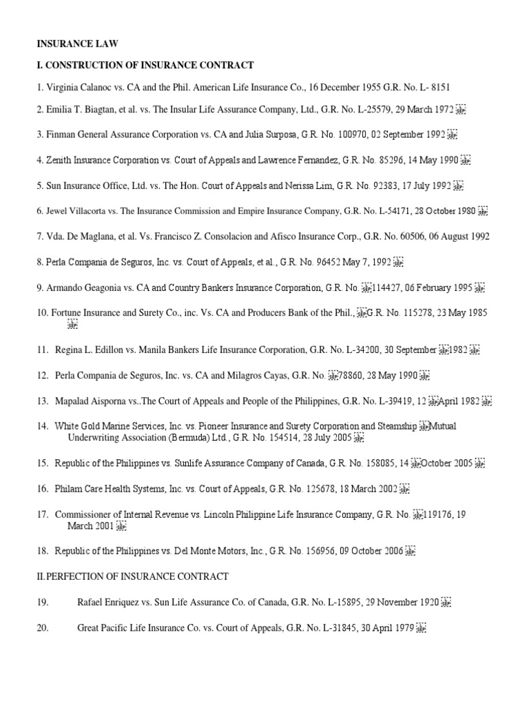 Insurance - List | PDF