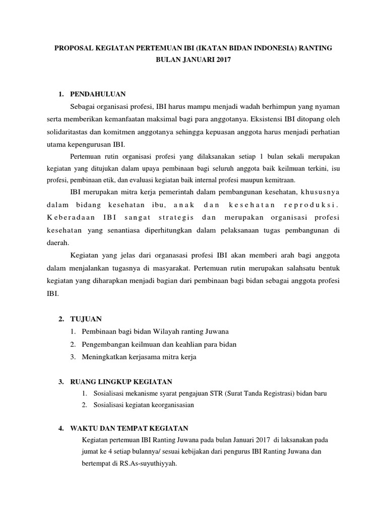 Proposal Kegiatan Pertemuan Ibi | PDF