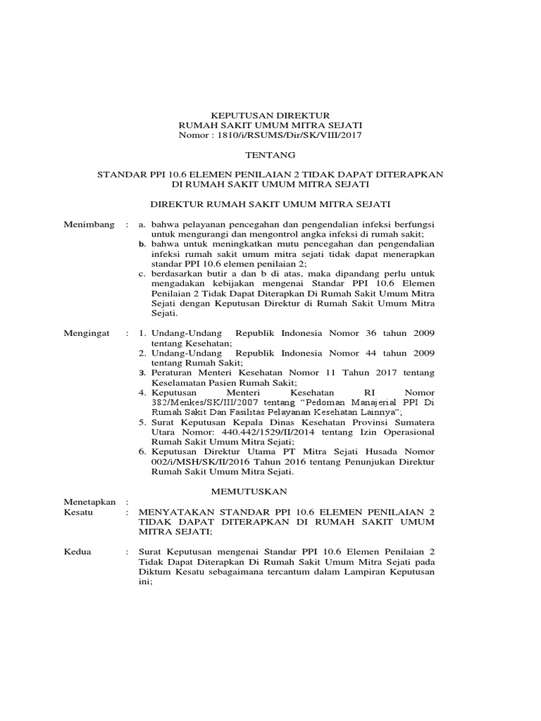 SK Kebijakan Mengenai TDD Ppi 10.6 Ep. 2 | PDF