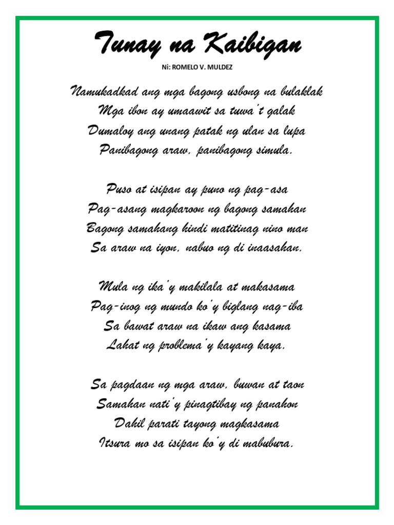 Tula Tungkol Sa Kaibigan | PDF