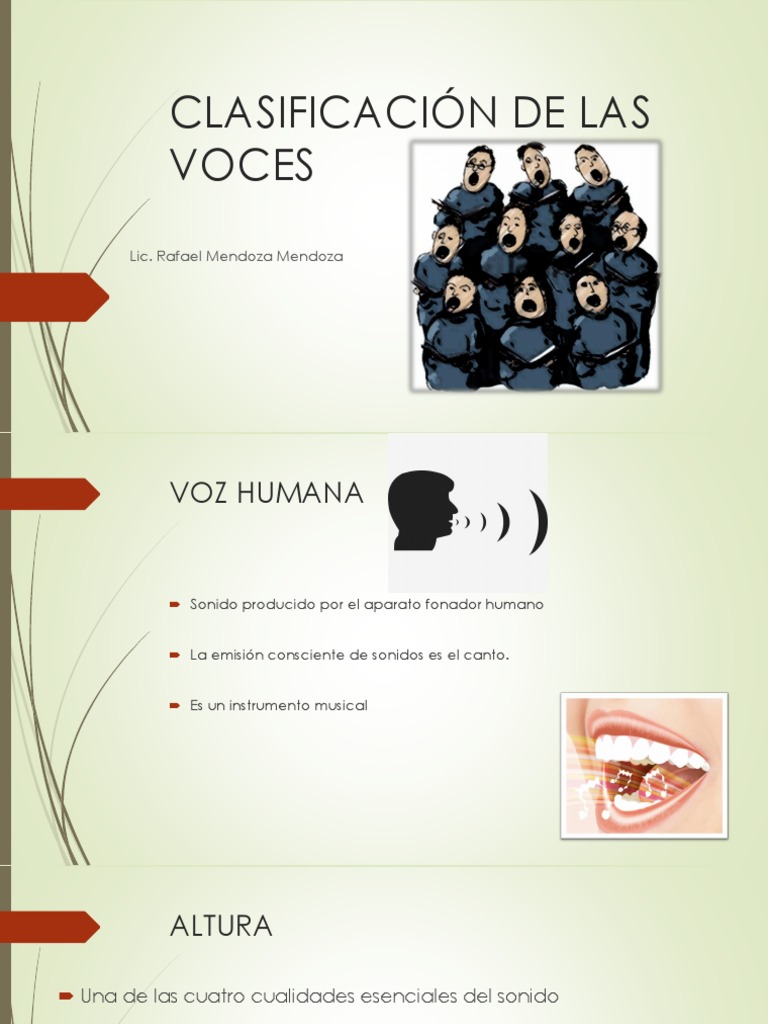 Clasificación de Las Voces | PDF | Presentación musical | Voz humana