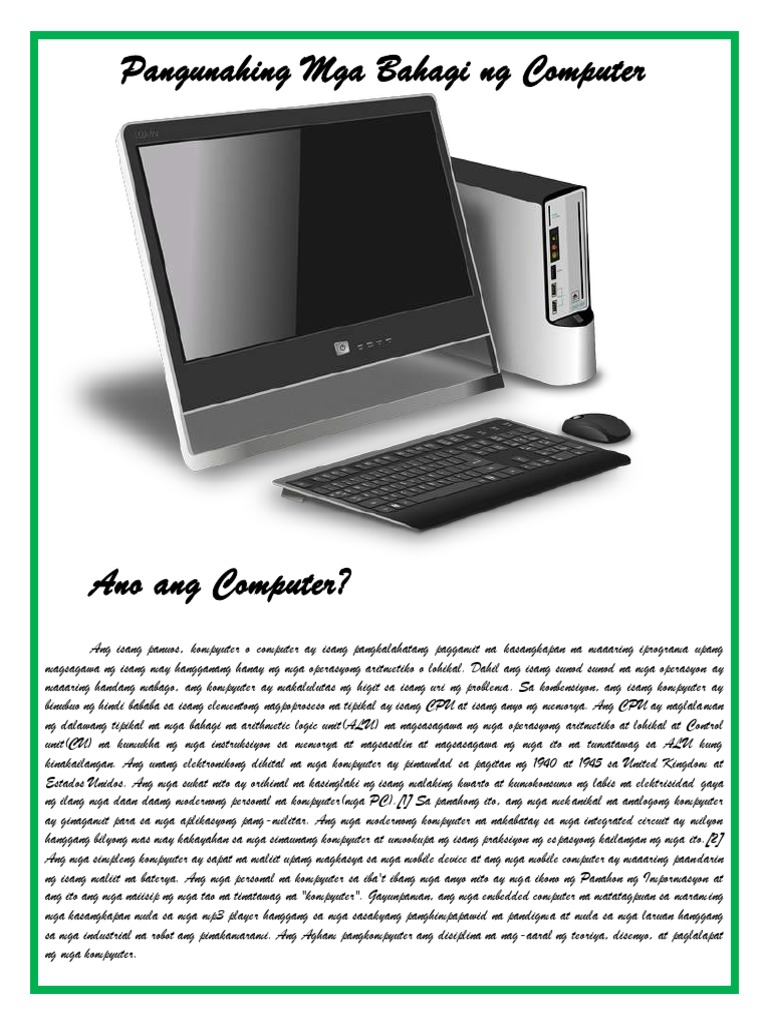Mga Bahagi NG Kompyuter | PDF