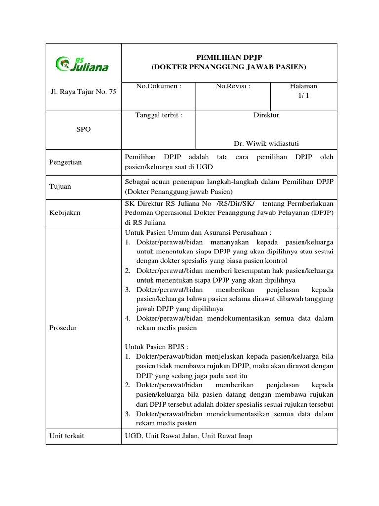SPO Pemilihan DPJP | PDF