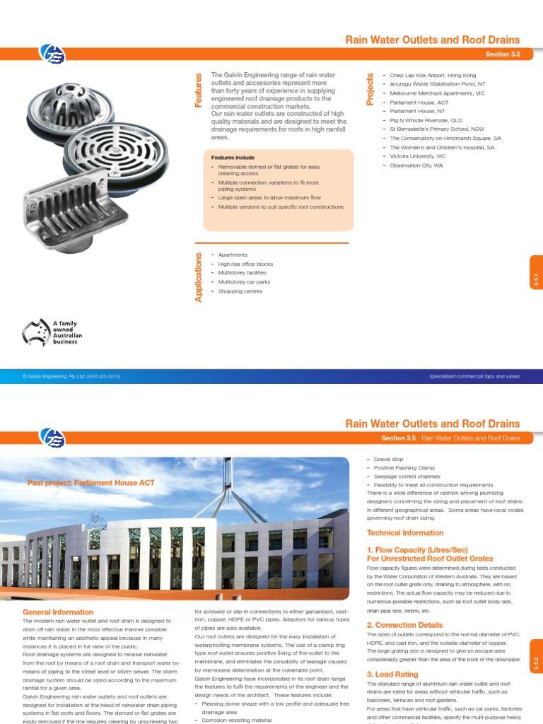 Rainwater Outlets and Roof Drains Catalogue Section | PDF | Storm Drain ...