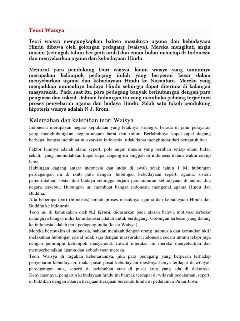Teori Waisya | PDF