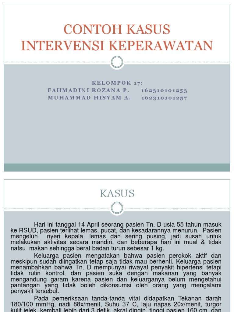 Contoh Kasus Intervensi Keperawatan | PDF