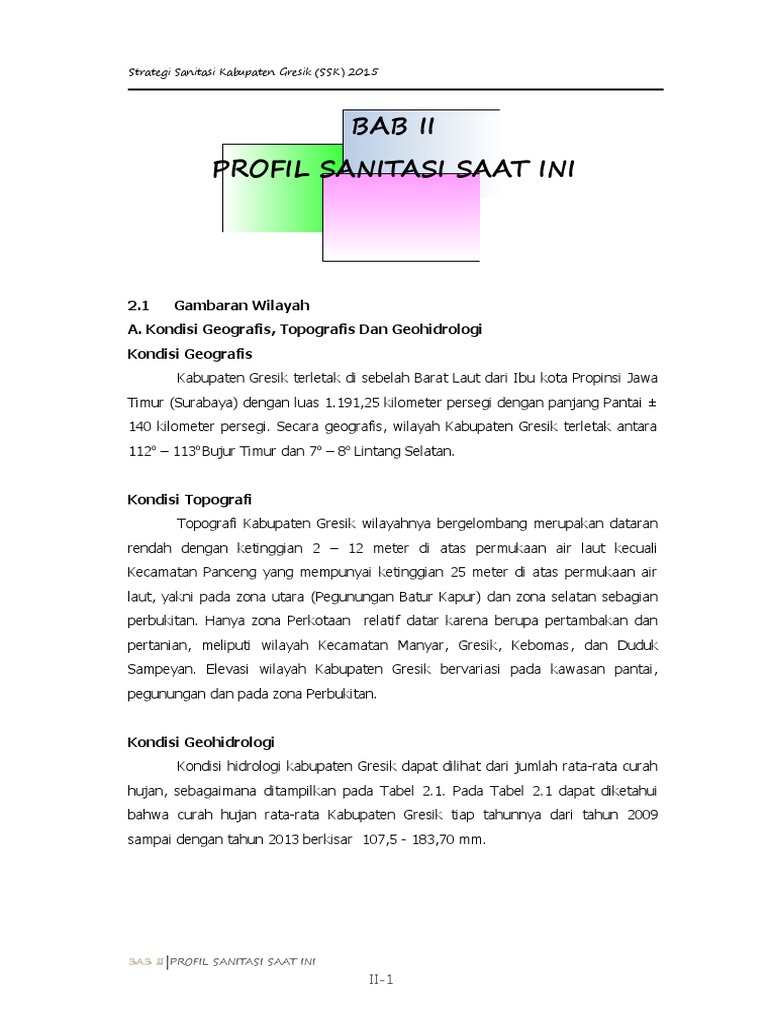 BAB 2 SSK (Pemutakhiran) Gresik 2015 Rev 3 | PDF