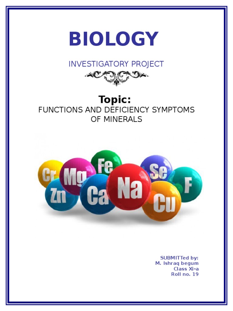Functions and Deficiencies of Minerals | PDF | Calcium | Bone