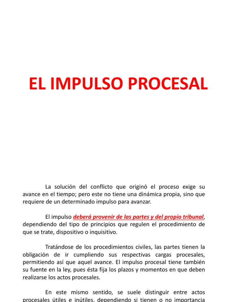 El Impulso Procesal | Ley procesal | Jurisdicción | Prueba gratuita de 30 días | Scribd