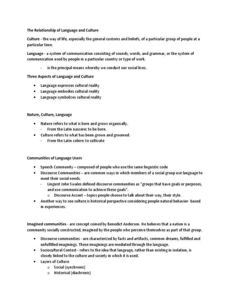 Language and Culture (Group1 - Report) | PDF | Linguistics | Semantics