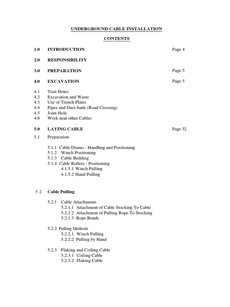 Excavation Method of Statement | Rope | Duct (Flow)