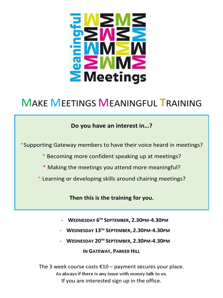 Make Meetings Meaningful Training Poster | PDF