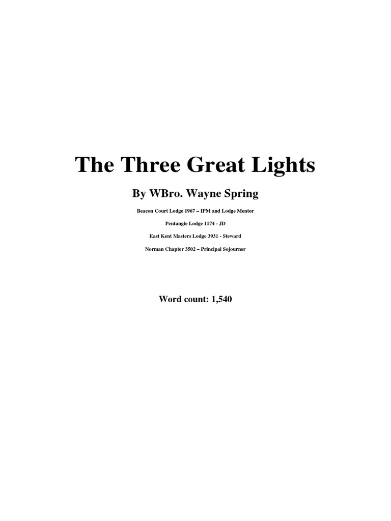 The Three Great Lights | Freemasonry | Masonic Lodge | Free 30-day ...