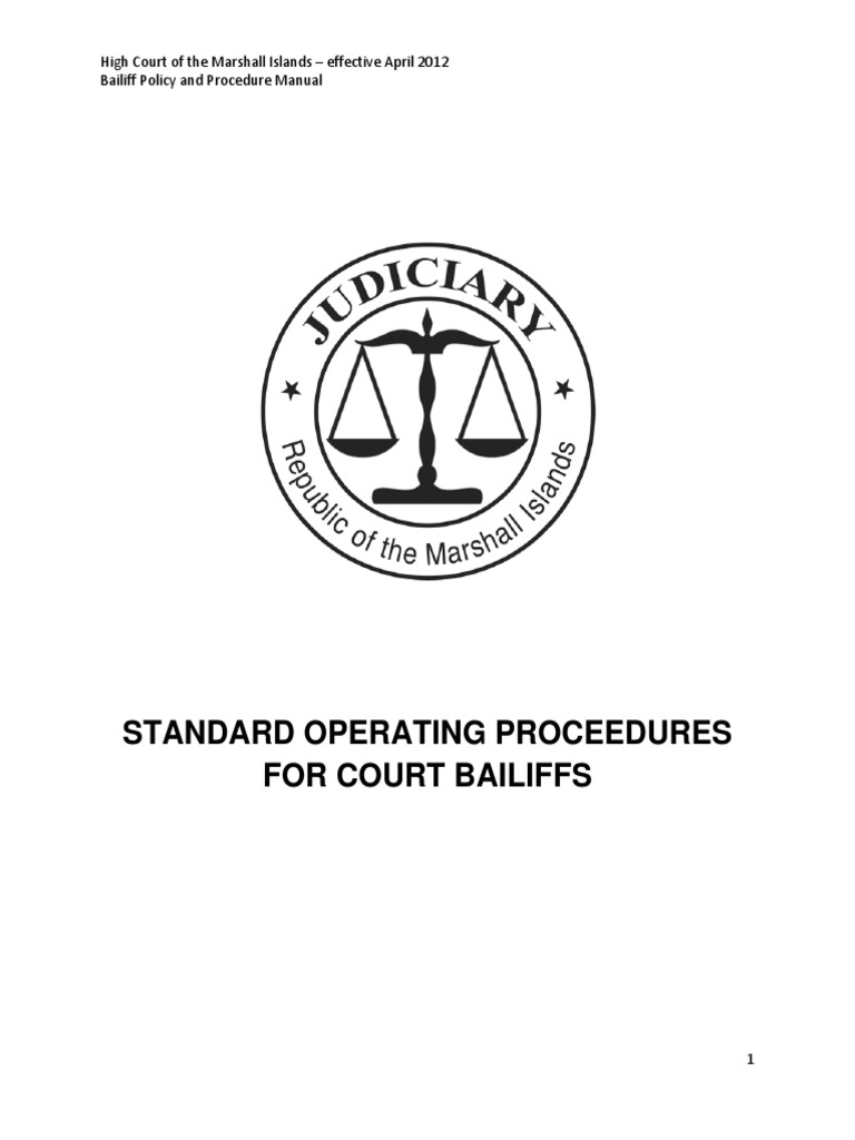 Standard Operating Procedures For Court Bailiffs | PDF | Oath Of Office ...