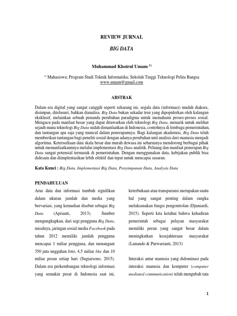 Review Jurnal Big Data | PDF