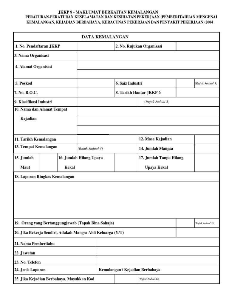 Borang JKKP 9 | PDF