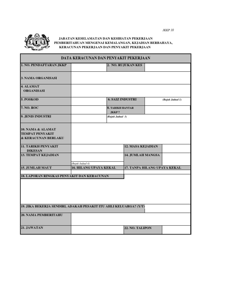 Borang JKKP 10 | PDF