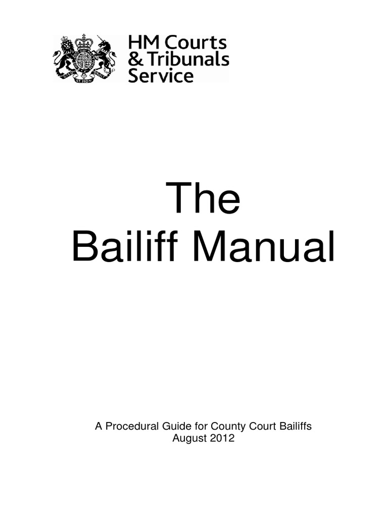 Bailiff Manual Redacted | PDF | Cheque | Payments