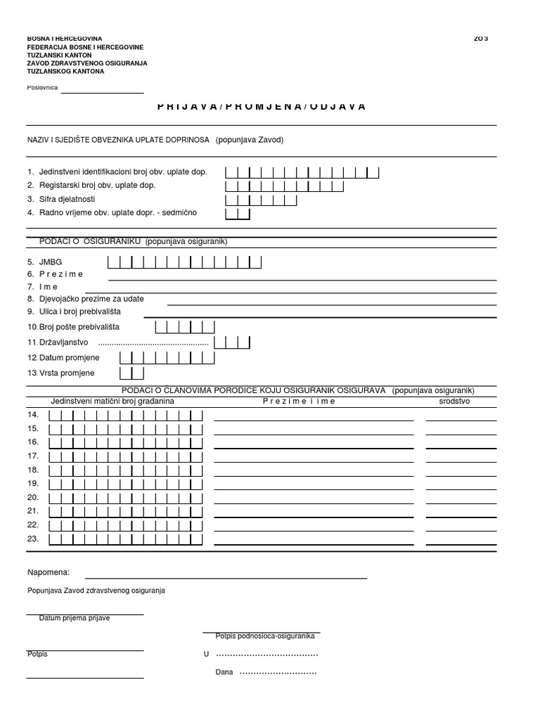 ZO3 Obrazac | PDF
