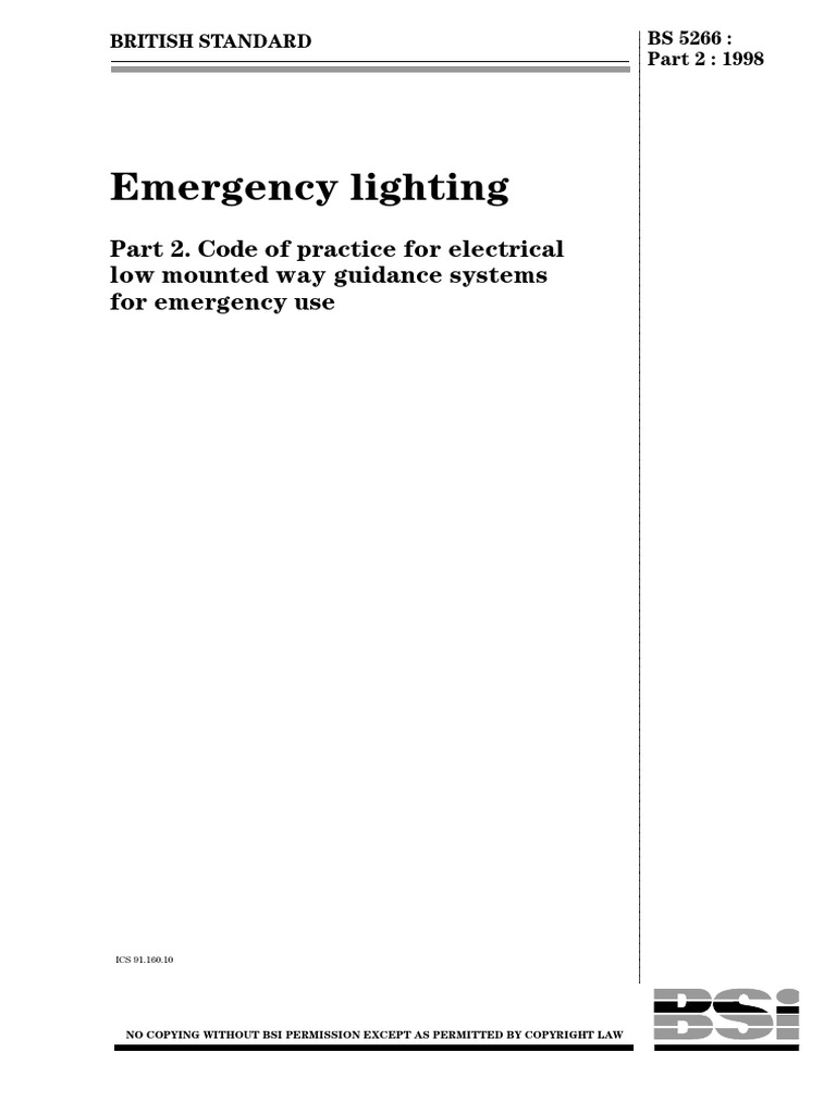 BS 5266-2 | PDF | Electrical Wiring | Stairs