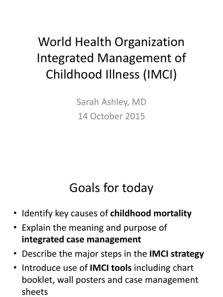 WHO - IMCI-Integrated Management of Childhood Illness | PDF | Medical ...