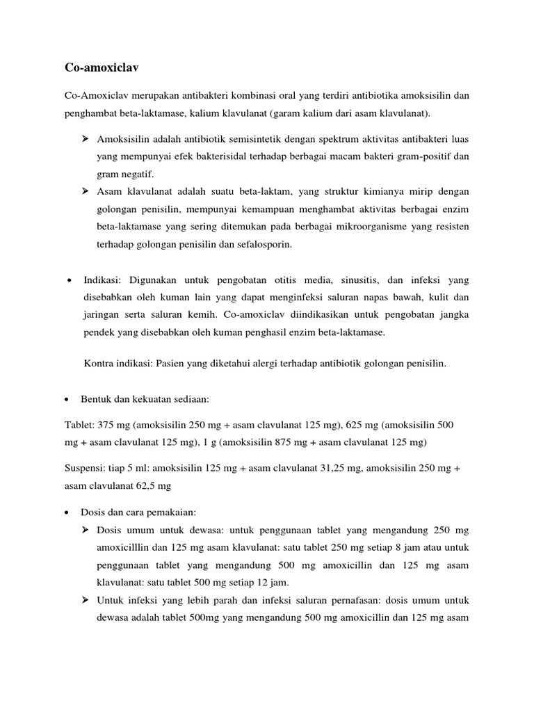Co-Amoxiclav: Antibiotik Kombinasi Efektif | PDF | Kesehatan Holistik