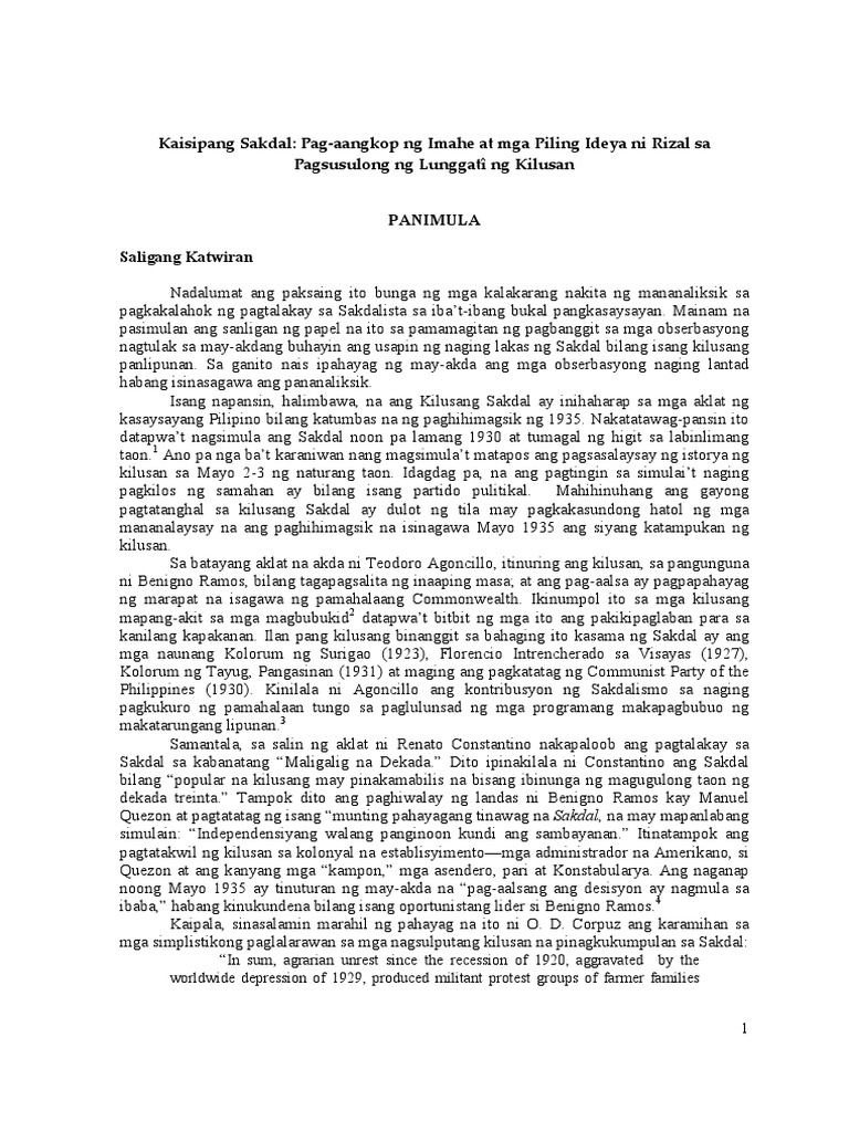 Kaisipang Sakdal | PDF