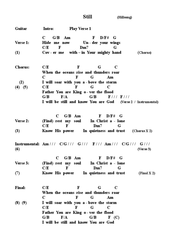 Still - Hillsong Chords and Lyrics | PDF