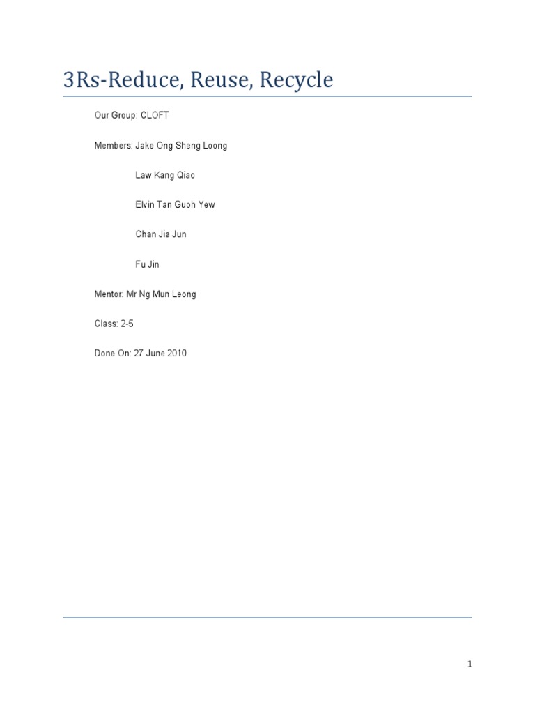 3Rs-Reduce, Reuse, Recycle | PDF | Recycling | Shower