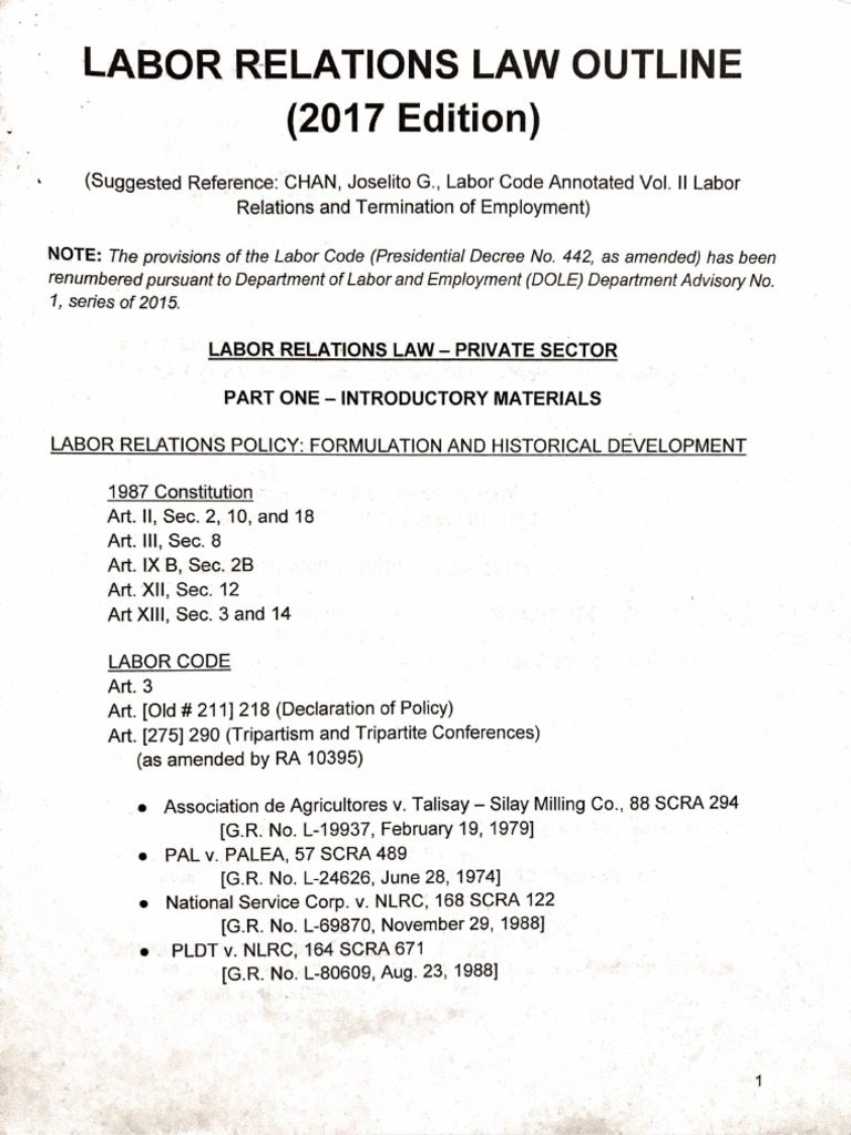 Labor Law 2 Syllabus PDF | PDF
