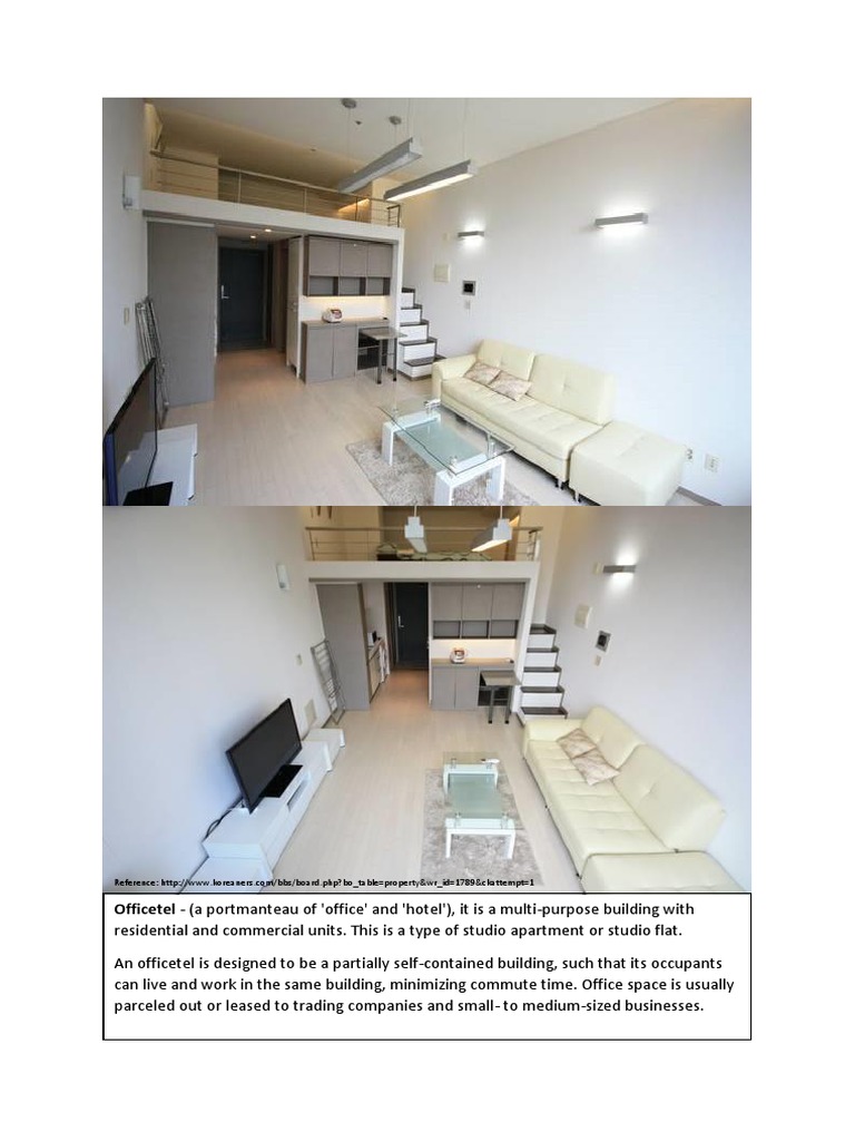 Officetel - (A Portmanteau of 'Office' and 'Hotel'), It Is A Multi ...
