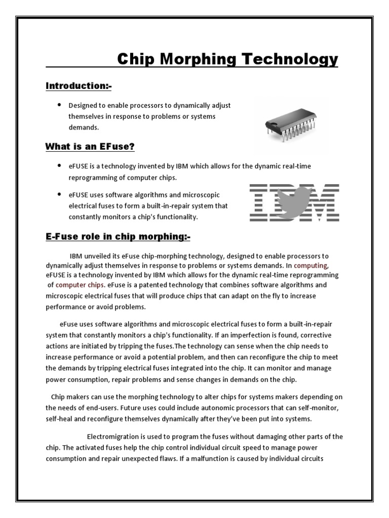 Efuse Chip Morphing | PDF | Microprocessor | Integrated Circuit